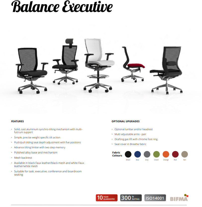 Chaise Balance Exécutive - Surplus GRL | Ameublement de bureau